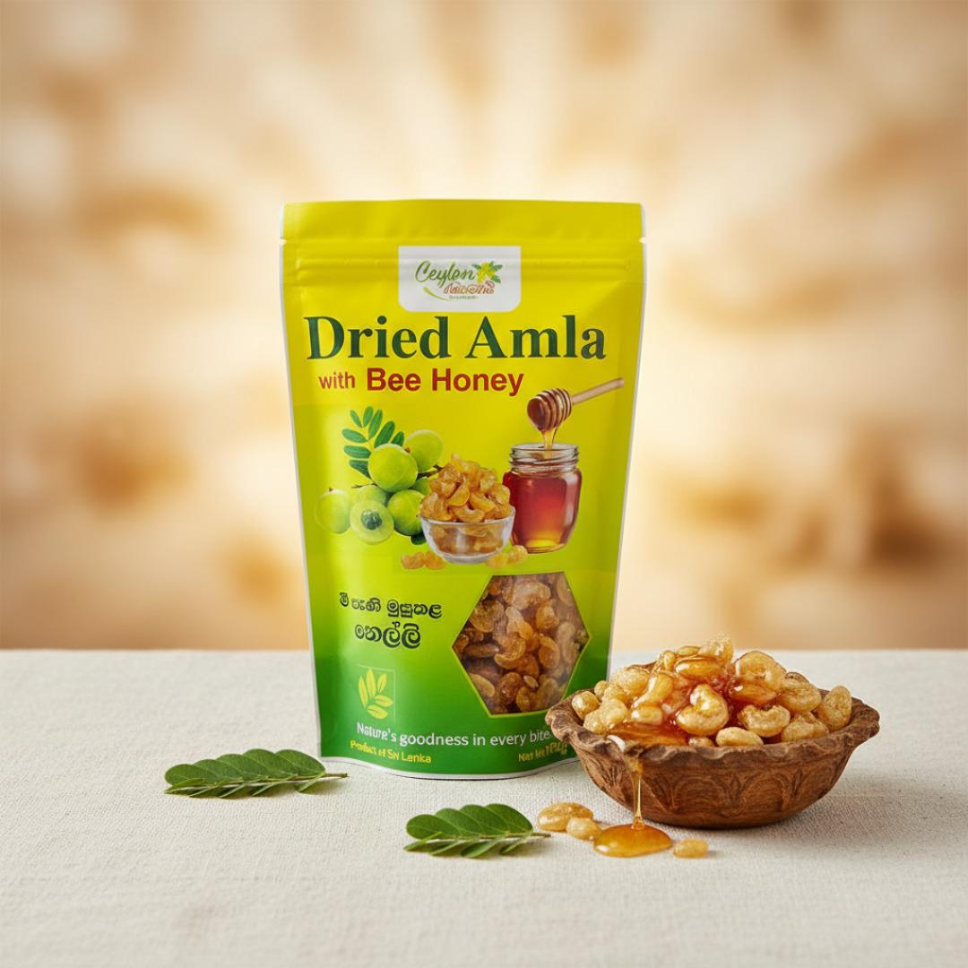 ⁠Dried Amla with Bee Honey (මී පැණි මුසුකළ නෙල්ලි) 100g - Ceylon Gadagedi